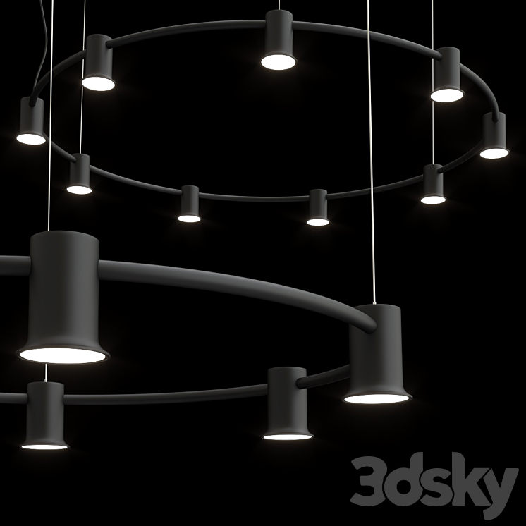 Zero COMPOSE RAILS ROUND - Pendant light - 3D model Zero COMPOSE RAILS ROUND - Pendant light - 3D model