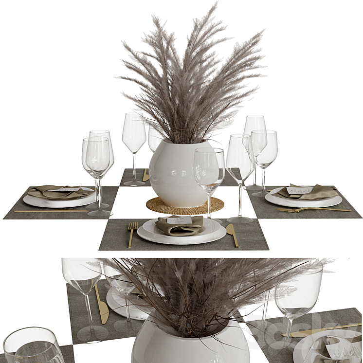 Decorative Set 5 - Tableware - 3D model