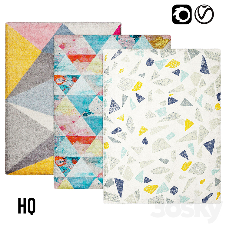 Low poly premium rug No. 6 - Carpets - 3D model