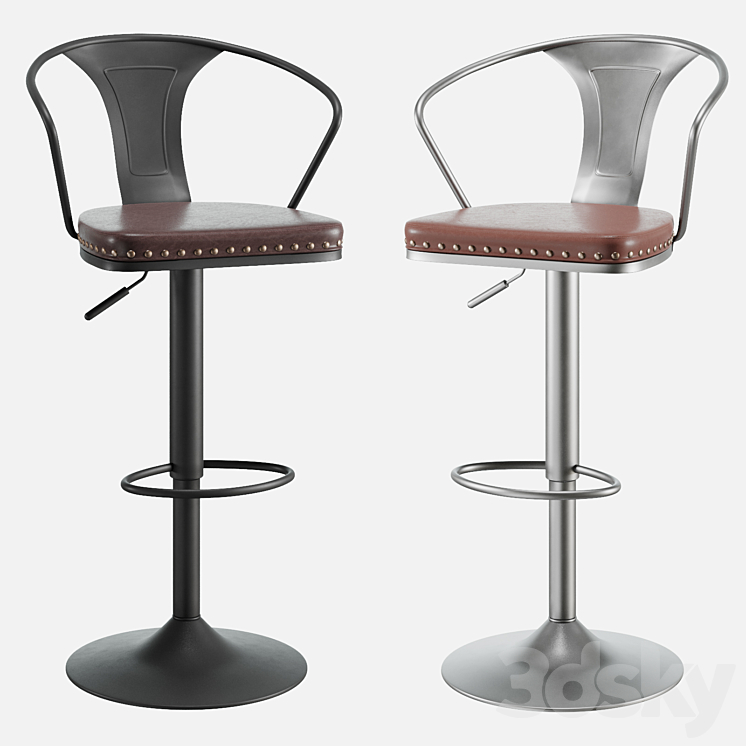 Bar Stool Tolix Arms Soft Stool Group - Chair - 3D model