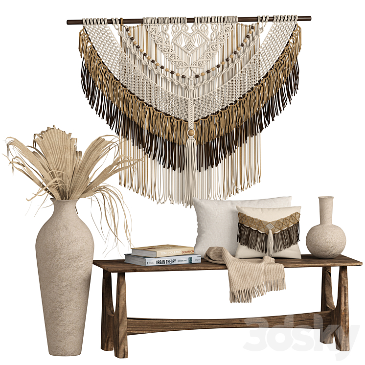 macrame decor set 01 - Decorative set - 3D model