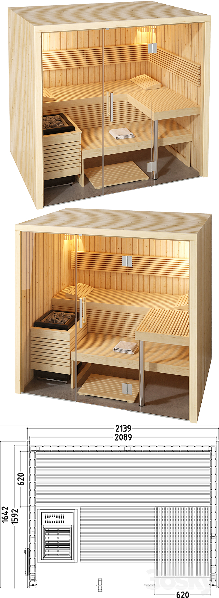Sauna Sentiotec Panorama Small - Miscellaneous - 3D model