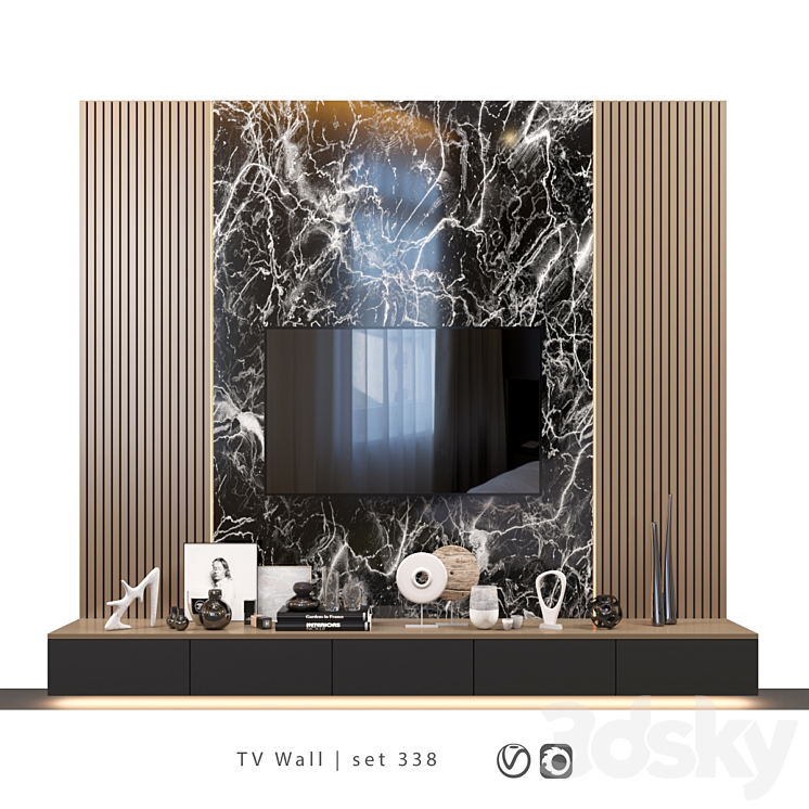 TV Wall | set 338 - TV Wall - 3D model