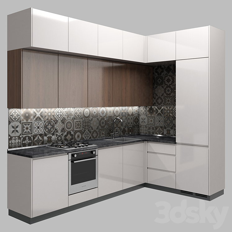 Corner Kitchen - Kitchen - 3D model