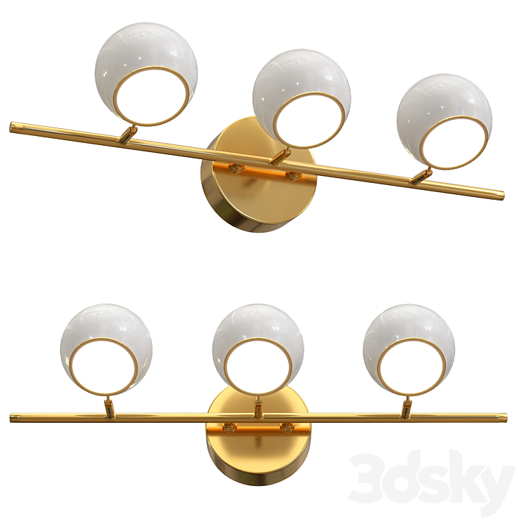 Three wall lamp - Wall light - 3D model