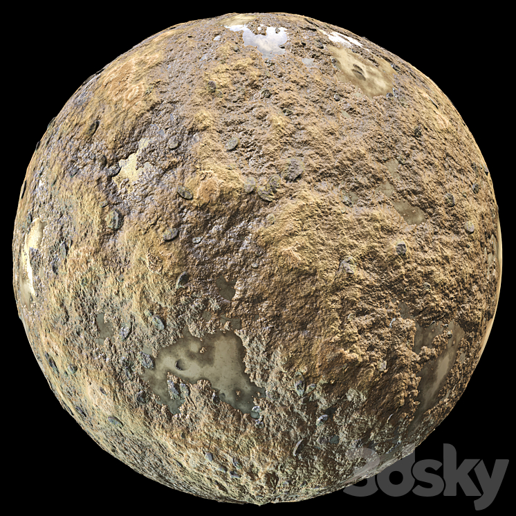 Wet Mud Ground Material - Natural materials - 3D model