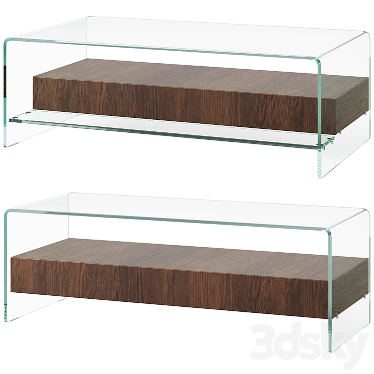 Tavolino BRIDGE WITH DRAWER AND SHELF - Table - 3D model