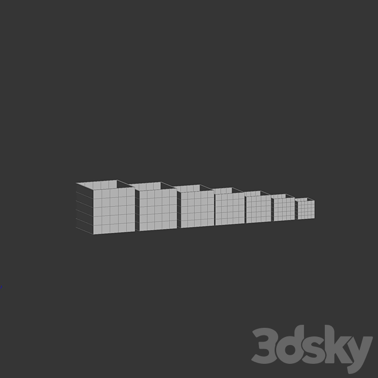 Concretika Collection Cube Color Om Planters - Vase - 3D model