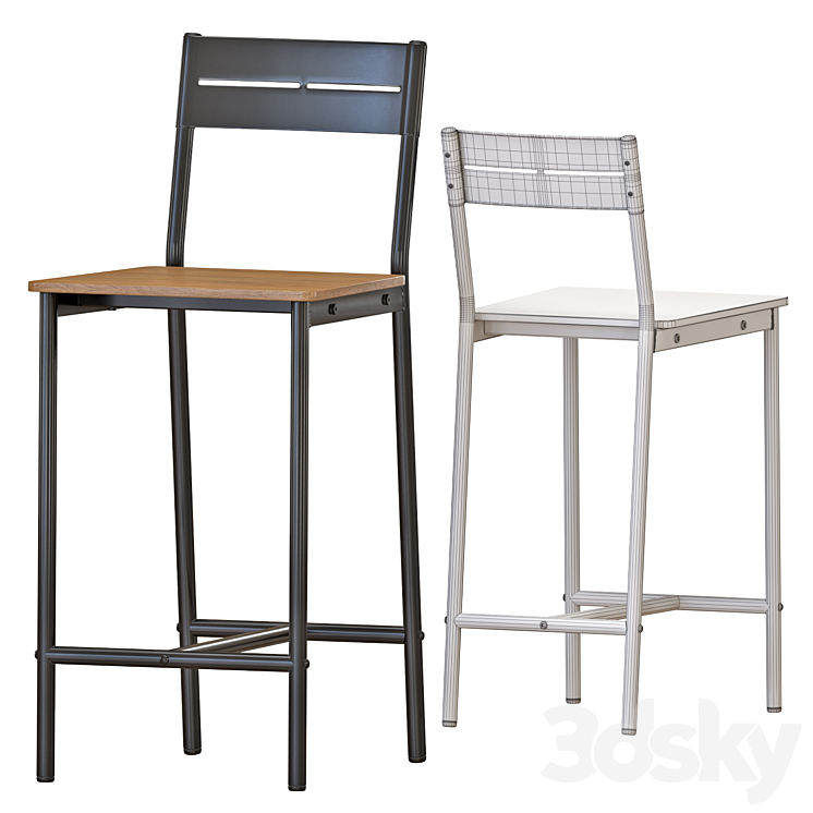 IKEA SANDSBERG Bar Table And Stools - Table + Chair - 3D model