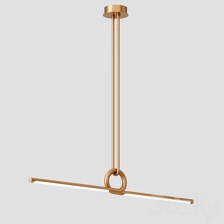 Beau Loop Brass Linear Pendant Light - Pendant light - 3D model