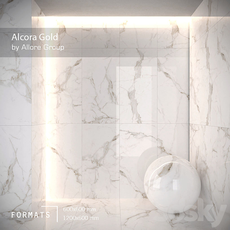 Alcora Gold Floor\Wall Tile - Tile - 3D model