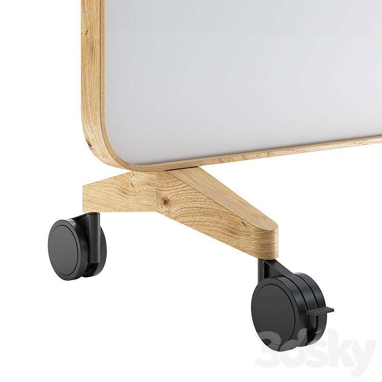 Lintex Frame Mobile double-sided glassboard with a bentwood frame ...