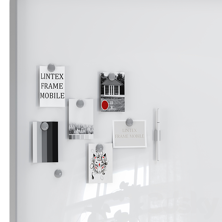 Lintex Frame Mobile double-sided glassboard with a bentwood frame ...