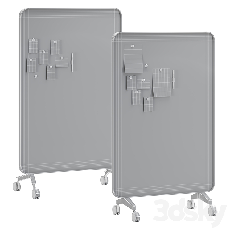 Lintex Frame Mobile double-sided glassboard with a bentwood frame ...