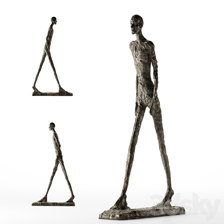 Alberto Giacometti, WALKING MAN I - Sculpture - 3D model