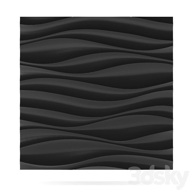 3d Wave panel - 3D panel - 3D model