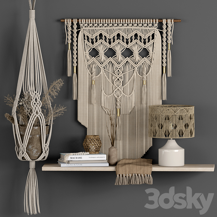 macrame decor set 11 - Decorative set - 3D model