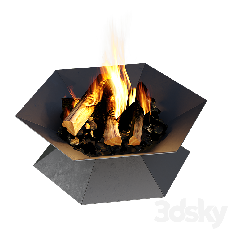 Magnum Wood Burning Fire Pit - Fireplace - 3D model