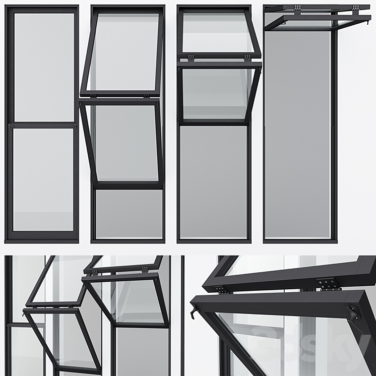 Aluminum window 10 - Windows - 3D model