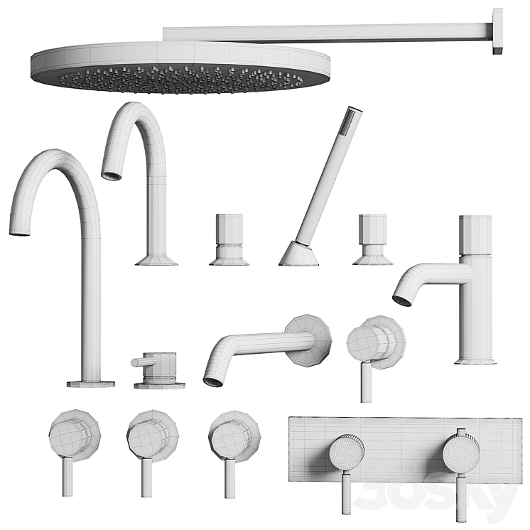Fantini taps and showers set 5. Nostromo - Faucet - 3D model