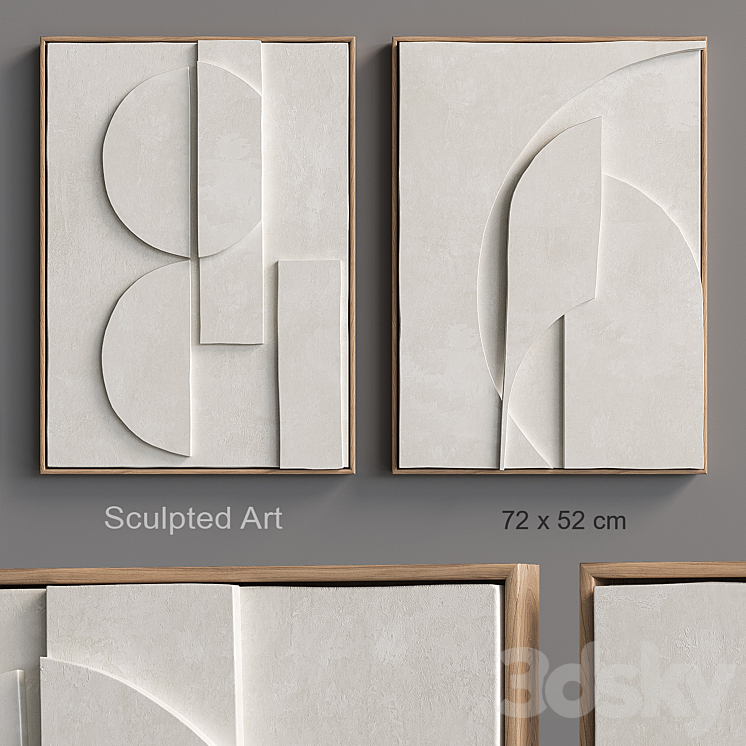 Sculpted Art3 relief - Frame - 3D model