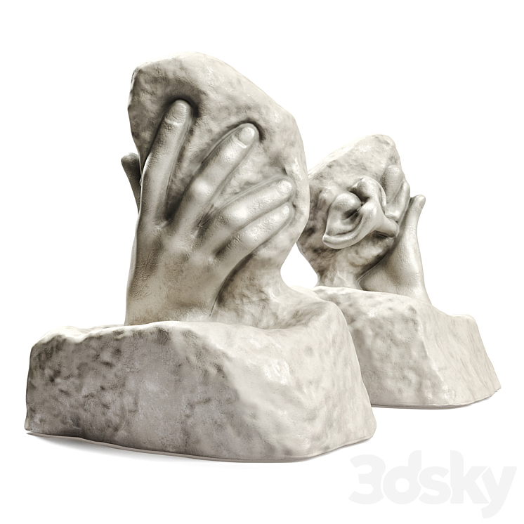 Rodin The Hand of God - Sculpture - 3D model