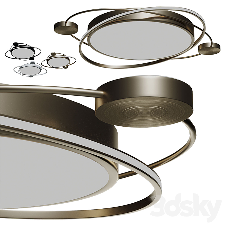 Lamp with metal rings - Ceiling lamp - 3D model