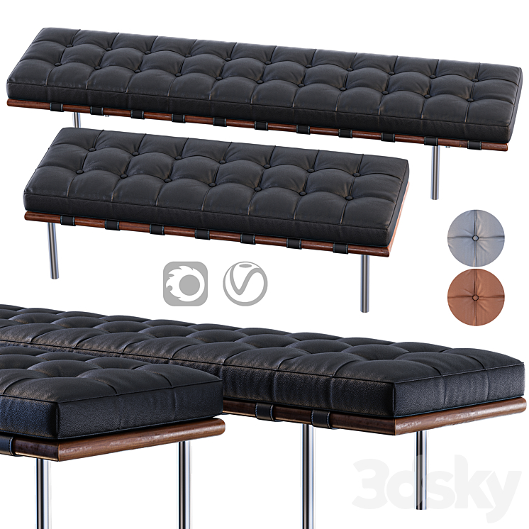 Barcelona Bench - Other soft seating - 3D model