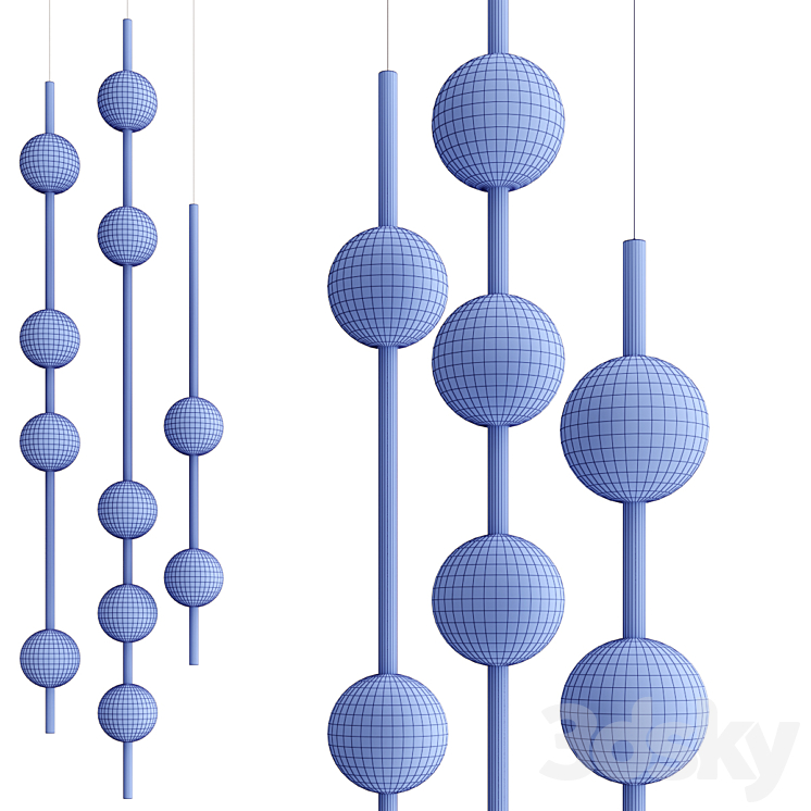 Berri-Vertical Ceiling Suspended - Pendant light - 3D model