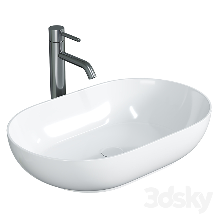 RAK Feeling 550 x 350mm 0TH Oval Counter Top Basin - FEECT5500AWHA ...