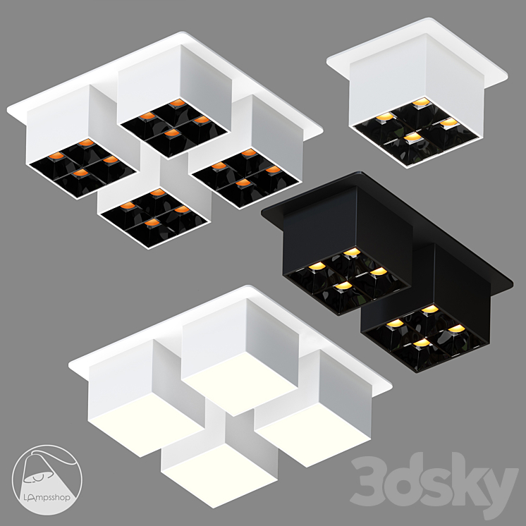 Block Light_Quad - Technical lighting - 3D model