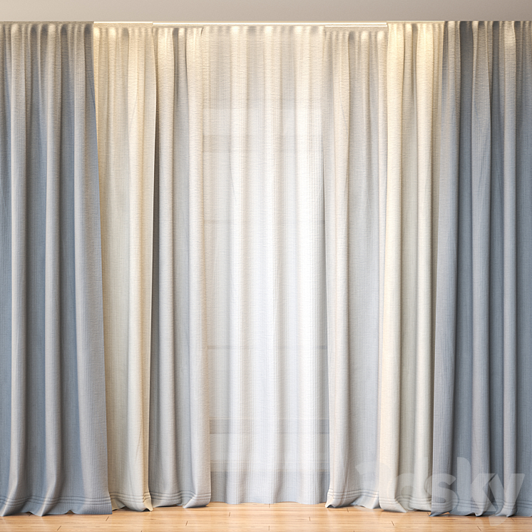 Minimalistic Curtain With 4K Textures - Curtain - 3D model