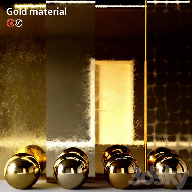 gold material set - Metal - 3D model