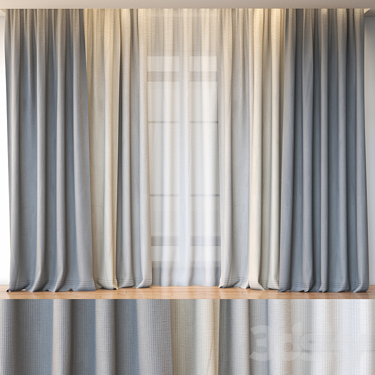 Minimalistic Curtain With 4K Textures - Curtain - 3D model