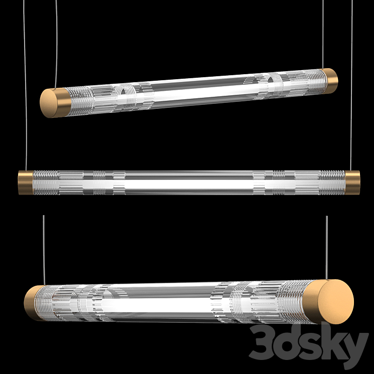 CRYSTAL TUBE LIGHT - Pendant light - 3D model