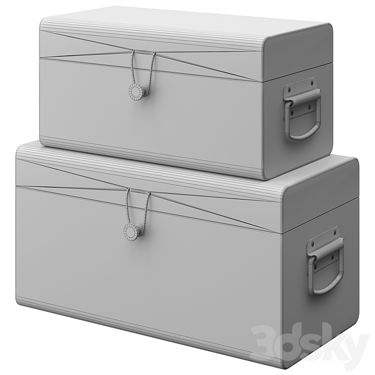 Set of two metal chests - Other decorative objects - 3D model