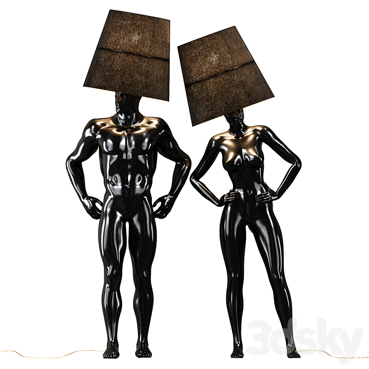 Hommer human lampshade Floor lamp - Floor lamp - 3D model