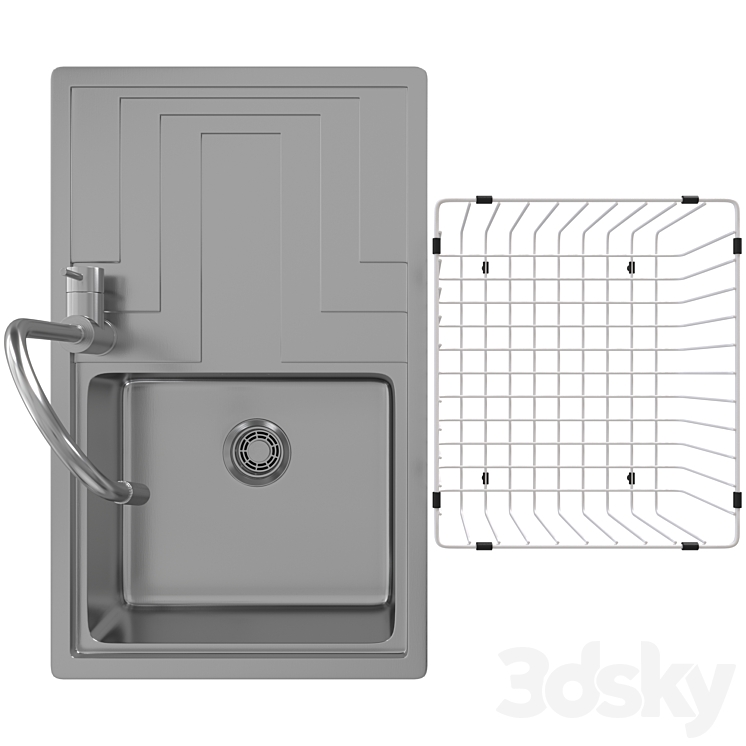 OMOIKIRI MIZU 78 IN and OMOIKIRI TAMURA BN - Sink - 3D model