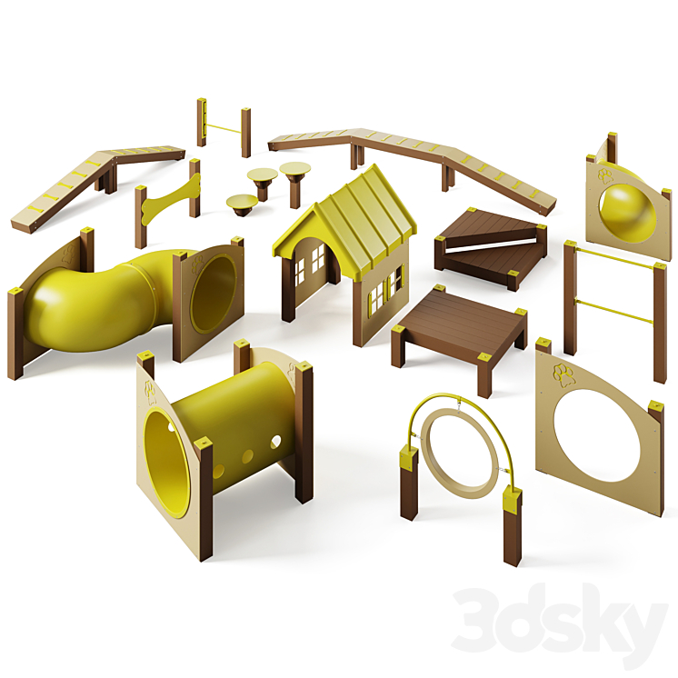 Dog park equipment and obstacles by Superior Amenities - Other - 3D model