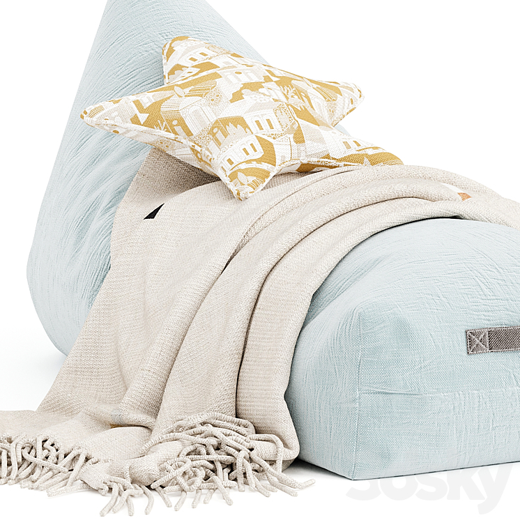 Riviera Blue Oasis Bean Bag - Other soft seating - 3D model