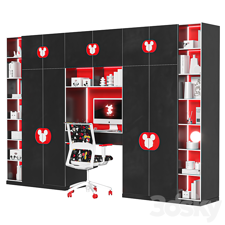 mickey mouse kid room wardrobe - Wardrobe - 3D model