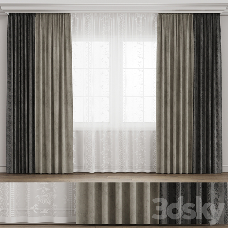 set_Curtain_001_arc - Curtain - 3D model