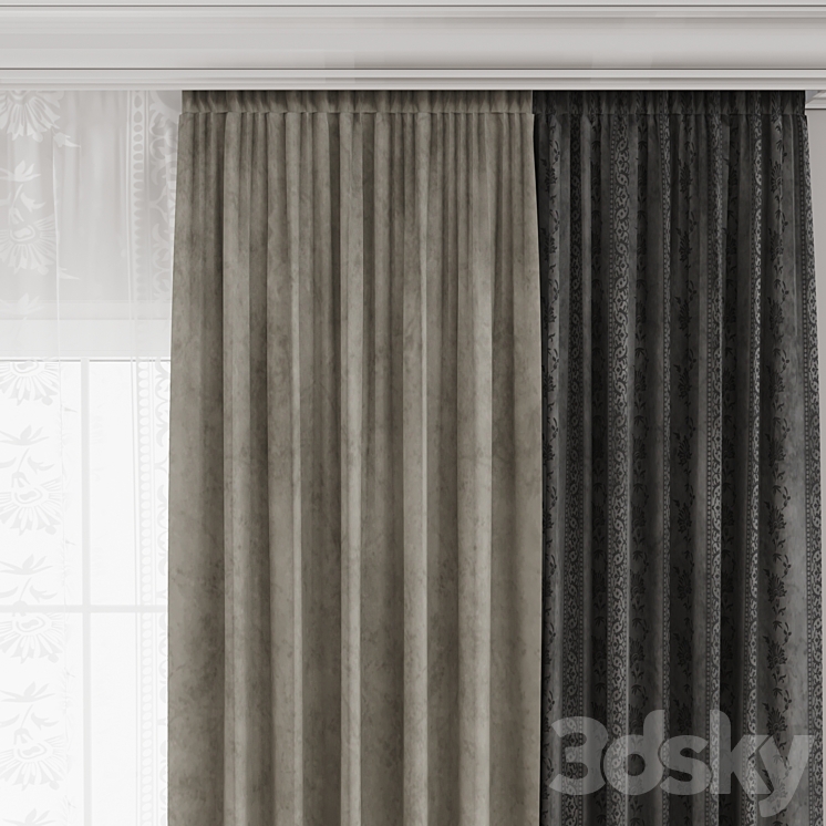 set_Curtain_001_arc - Curtain - 3D model
