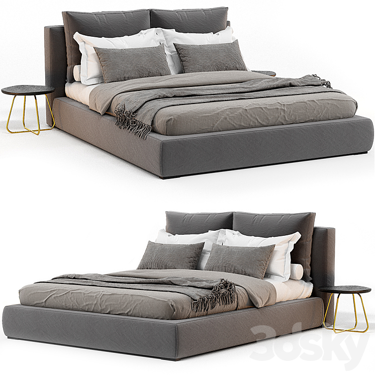 RH Cloud Platform Bed - Bed - 3D model