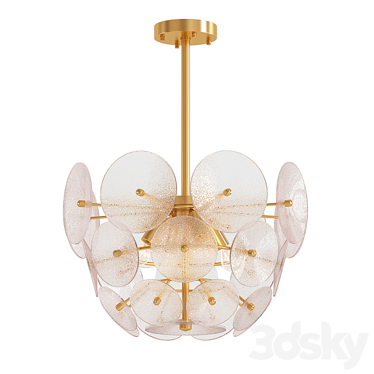 Clear Glass Disc Chandelier - Pendant light - 3D model