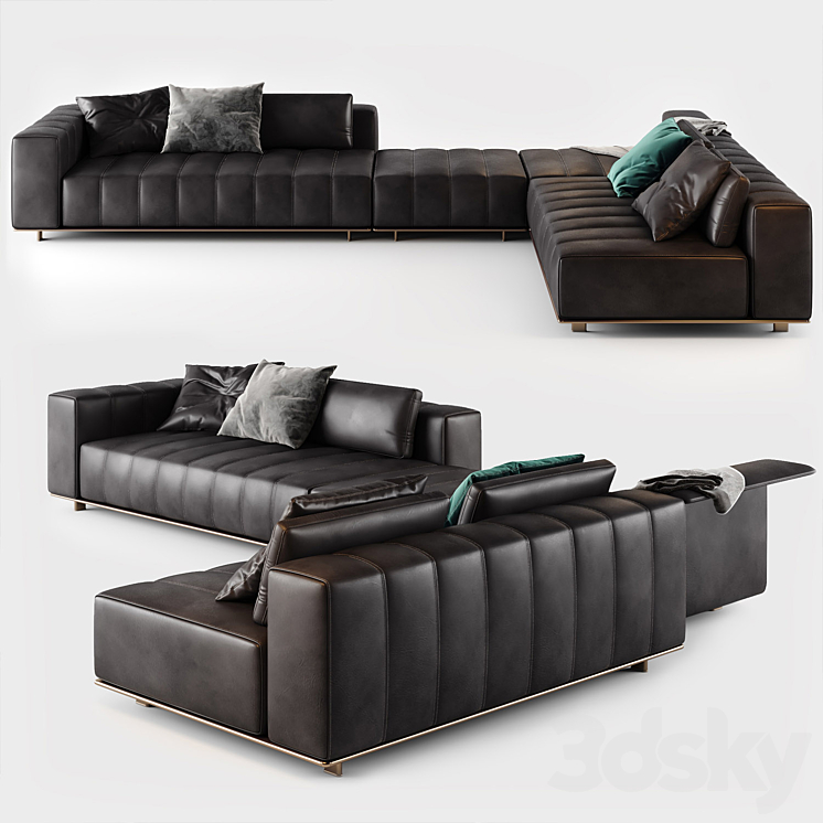 Minotti FREEMAN SEATING SYSTEM Sofa 04 - Sofa - 3D model