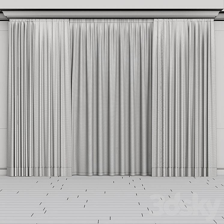 set_Curtain_003_arc - Curtain - 3D model