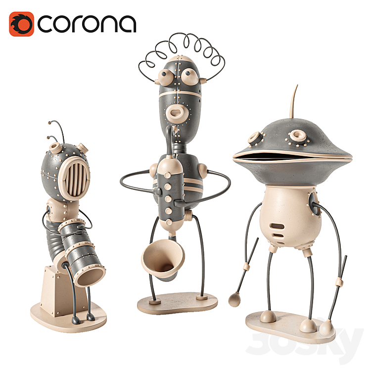 Machinarium collection decor set - Toy - 3D model