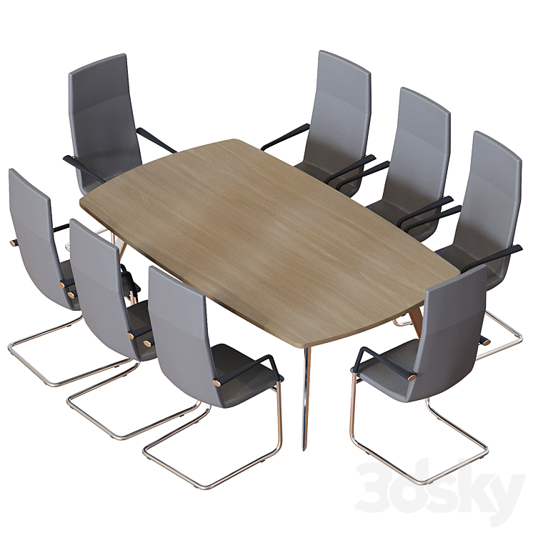 Brunner ray Conference table & fina soft high-back chair - Table ...