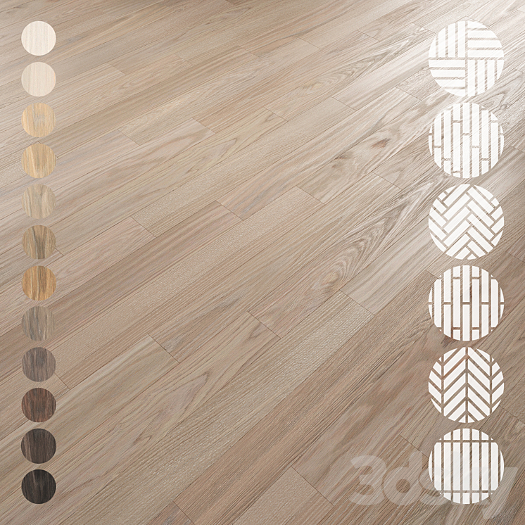 Oak Flooring Set 002 - Floor coverings - 3D model